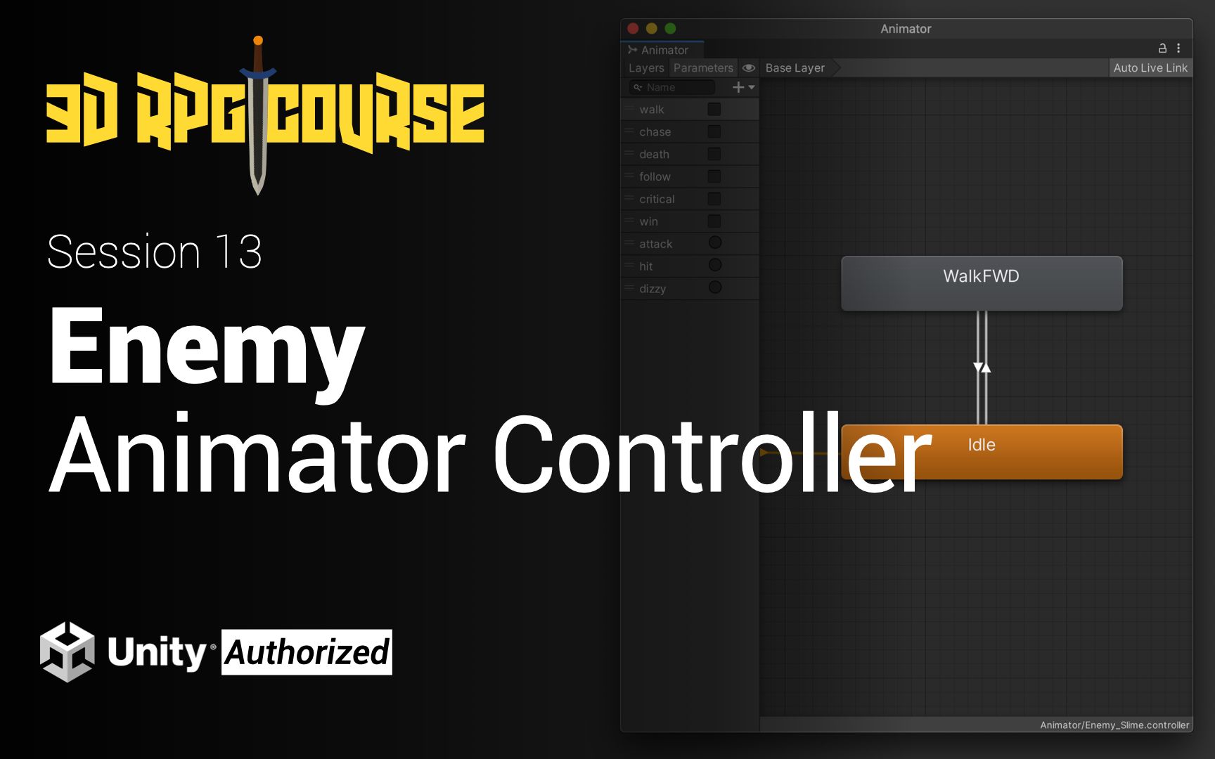 Unity2020 3DRPG游戏开发教程|Core核心功能:13Enemy Animator设置...