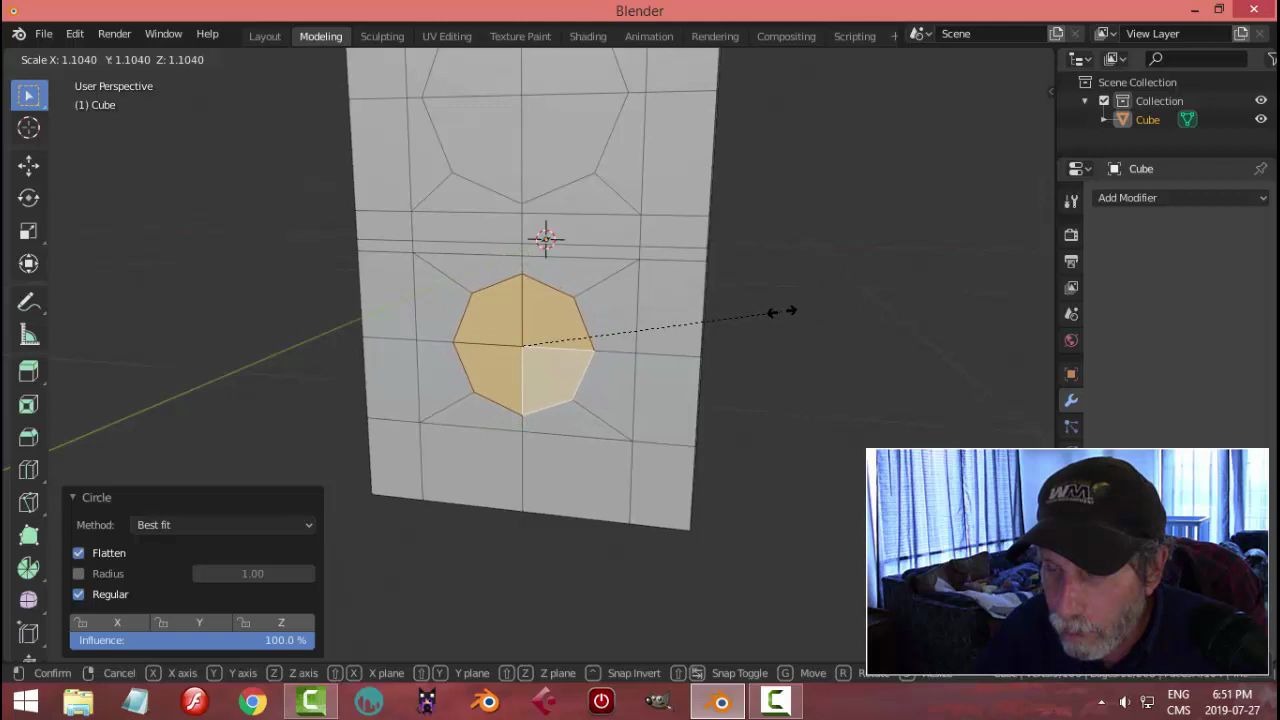 Blend:在方形对象中建模圆形孔