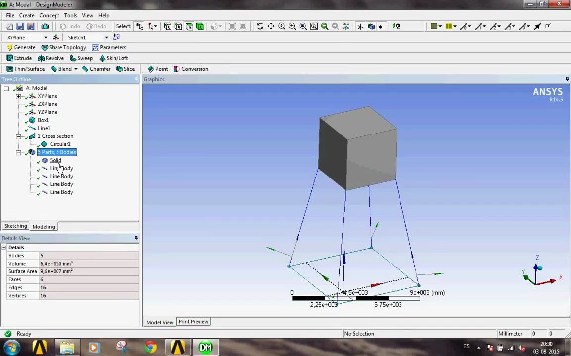ANSYS中用运动副连接线与实体