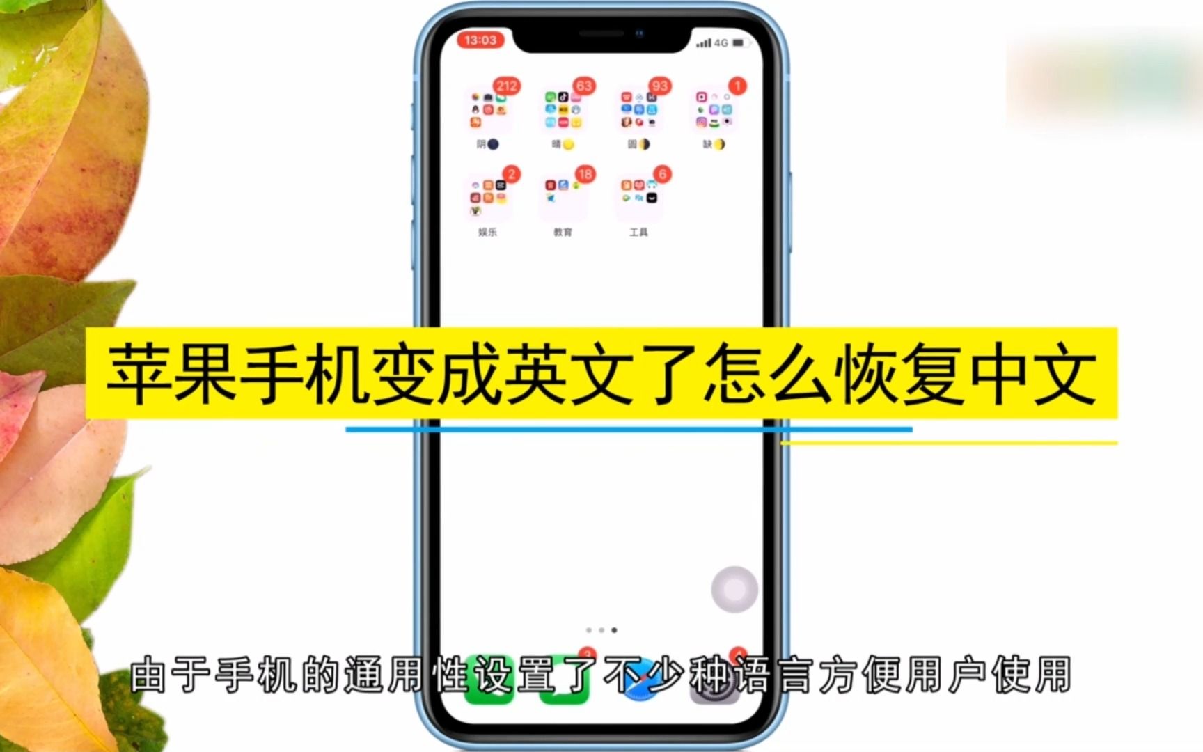 苹果手机变成英文了怎么恢复中文?苹果手机变成英文了恢复中文