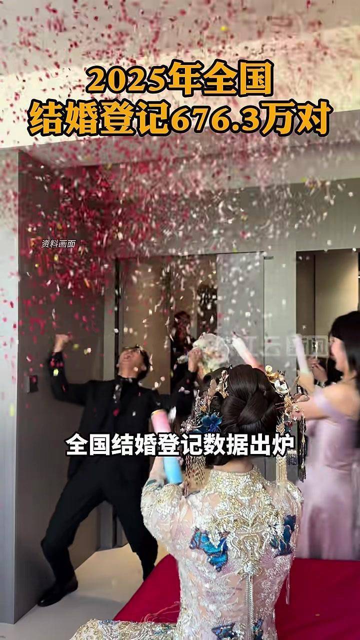 2025年全国结婚登记676.3万对