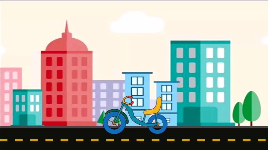 炫酷自行车简笔画,创意美术儿童画,点进来看看,超简单!画画吧