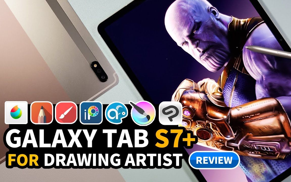 【中英字幕】Galaxy Tab S7+绘图app对比+Clip Studio测试!