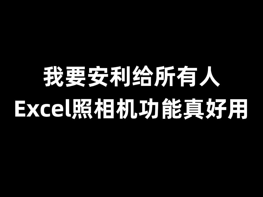Excel竟然还能拍照?这个照相机功能绝了!