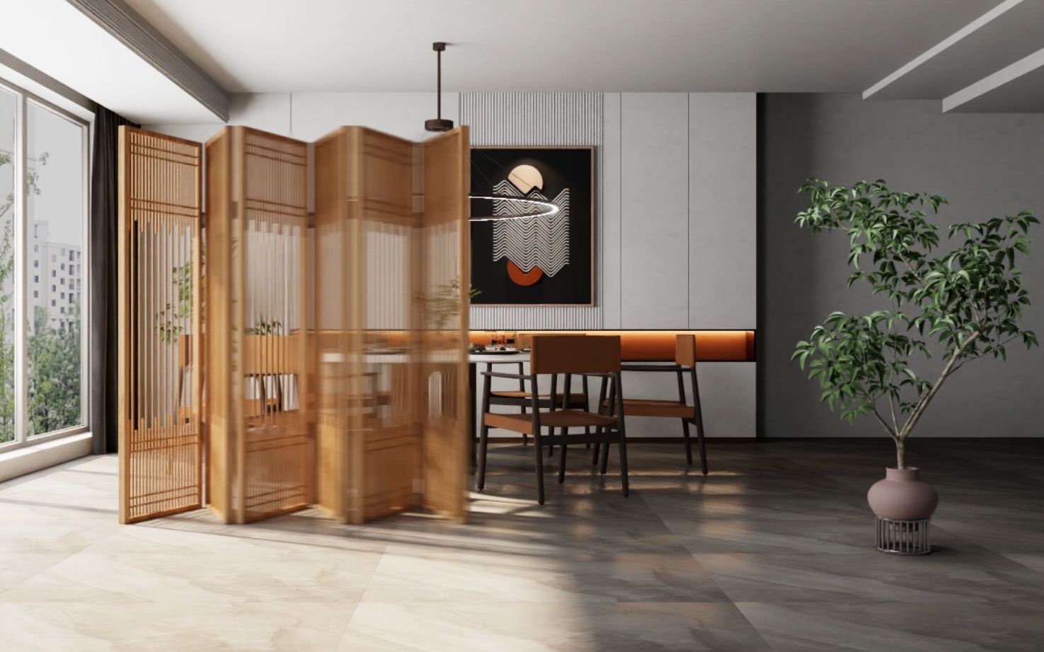 室内漫游动画——中式屏风拉开折叠动画制作