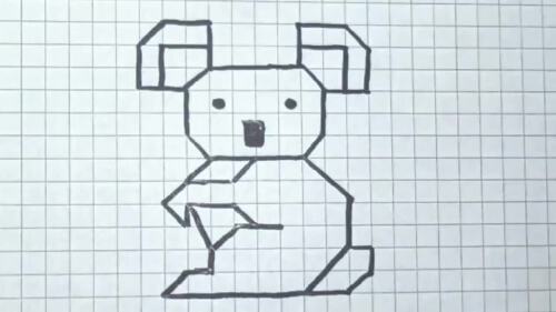 网格立体简笔画