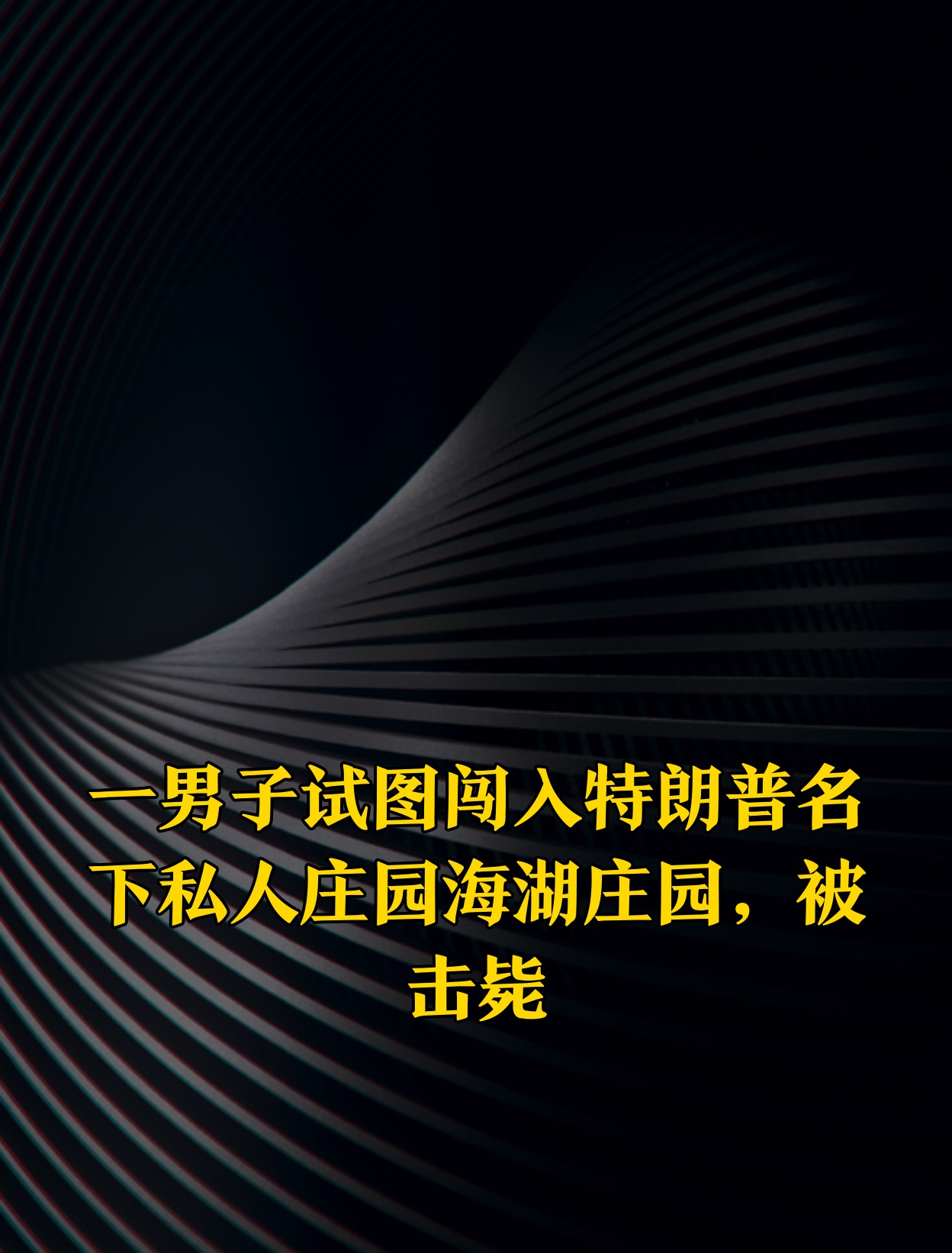 一男子试图闯入特朗普名下私人庄园海湖庄园,被击毙