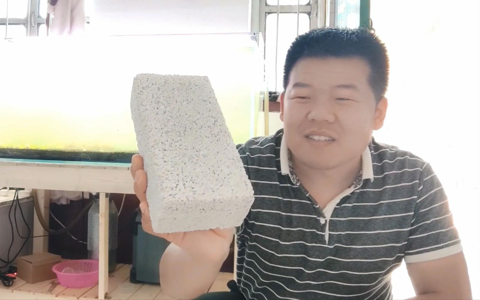 鱼缸硝化系统崩溃,给它换上新型滤材,看着像砖头奥妙在其中