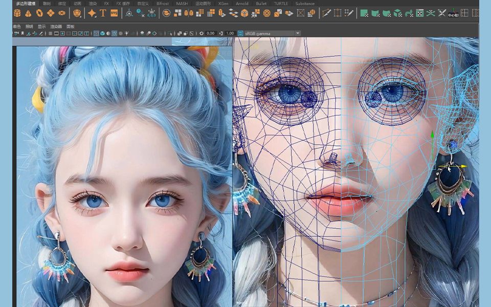【Maya角色建模】2小时超详细写实人物建模布线技巧与讲解,Maya...