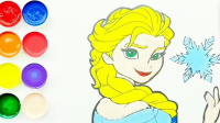【冰雪奇缘艾莎公主简笔画涂色填色】填色(下)