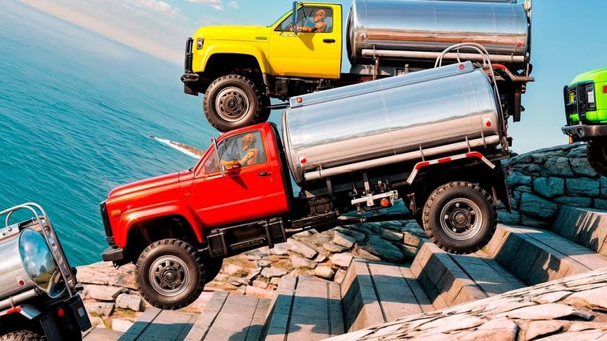 楼梯VS汽车 #BeamNG #车祸模拟器 #内容启发搜索 #游戏中的瞬间