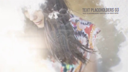 AE模板片头模板5269-水墨晕染散开遮罩图片展示