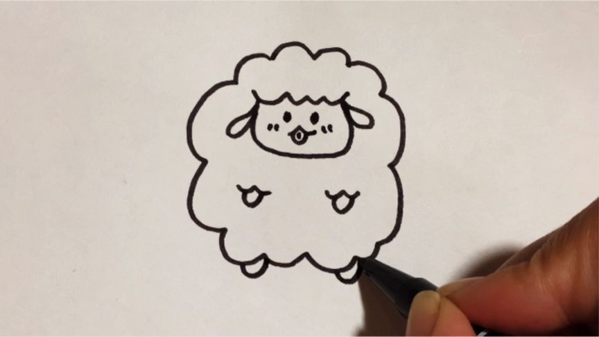 可爱的咩咩羊一起画起来吧!#简笔画 #儿童简笔画 #简笔画教程