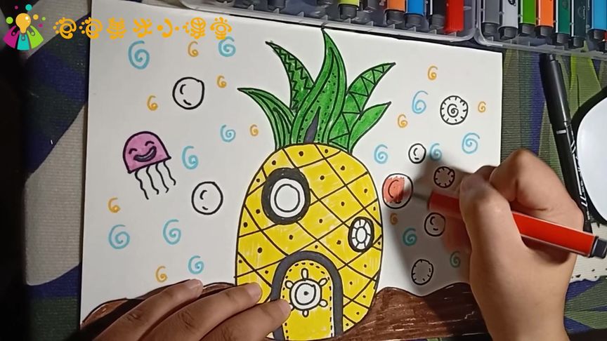 画一个海绵宝宝的菠萝房子就是这么简单!