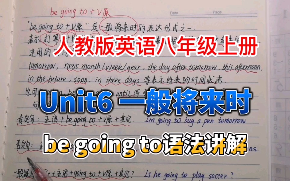 人教版英语八年级上册Unit6 一般将来时 be going to语法知识点讲解