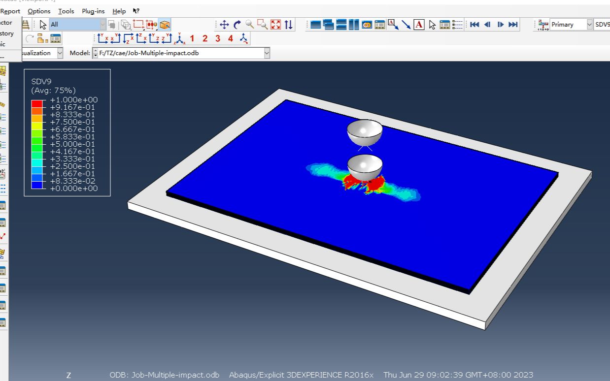 ABAQUS复合材料层合板多次冲击(多个step分析)