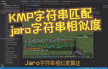 [我的世界数据包-T算法库]jaro字符串相似度,KMP算法,判断参数能否...