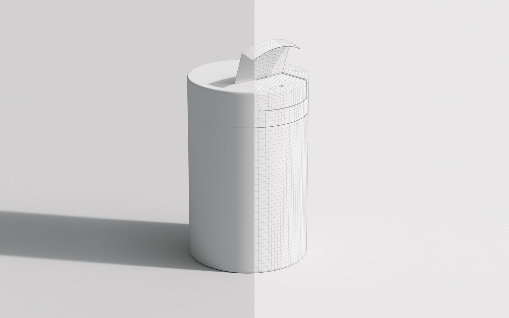 C4D建模练习-翻盖造型牙签盒 如果利用圆盘合理规划布线 制造凹陷结构