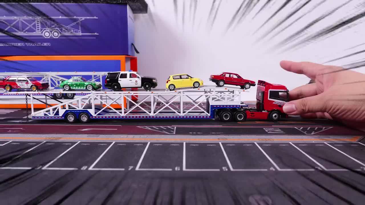 开箱285元的GCD模型轿运拖车,用哪个卡车头才更适合它呢?#模型 #...