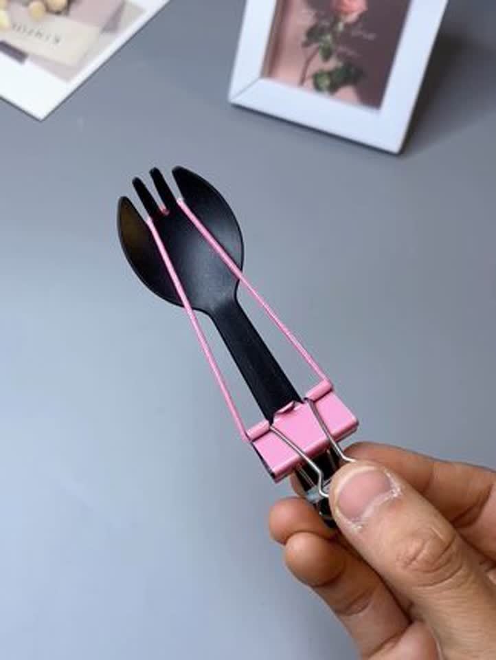 只要有叉子和燕尾夹,就能做出好玩的皮筋发射器,特别简单,快来试试#...