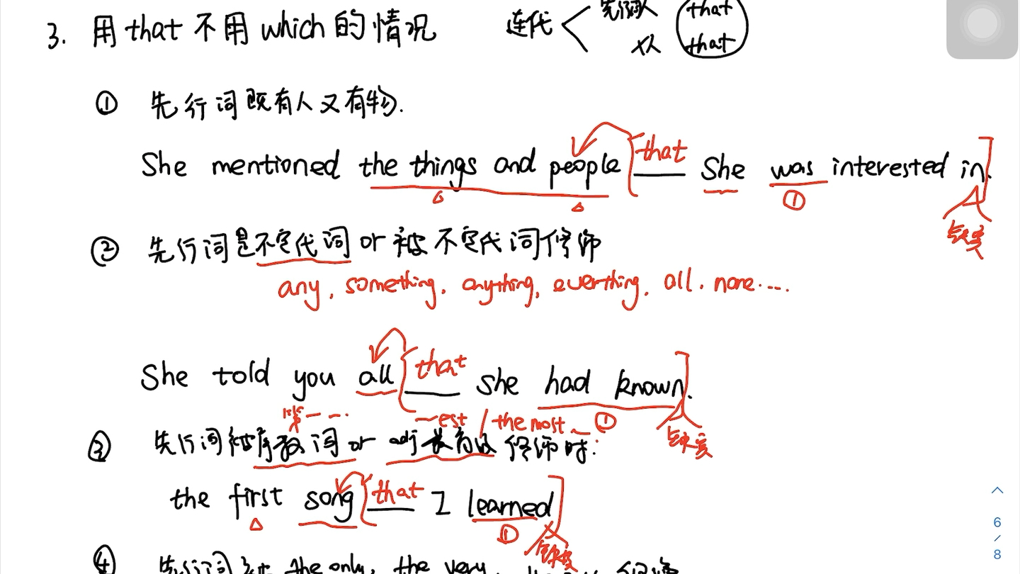 第四节定语从句连接代词用that不用which的情况并定从中的主谓一致