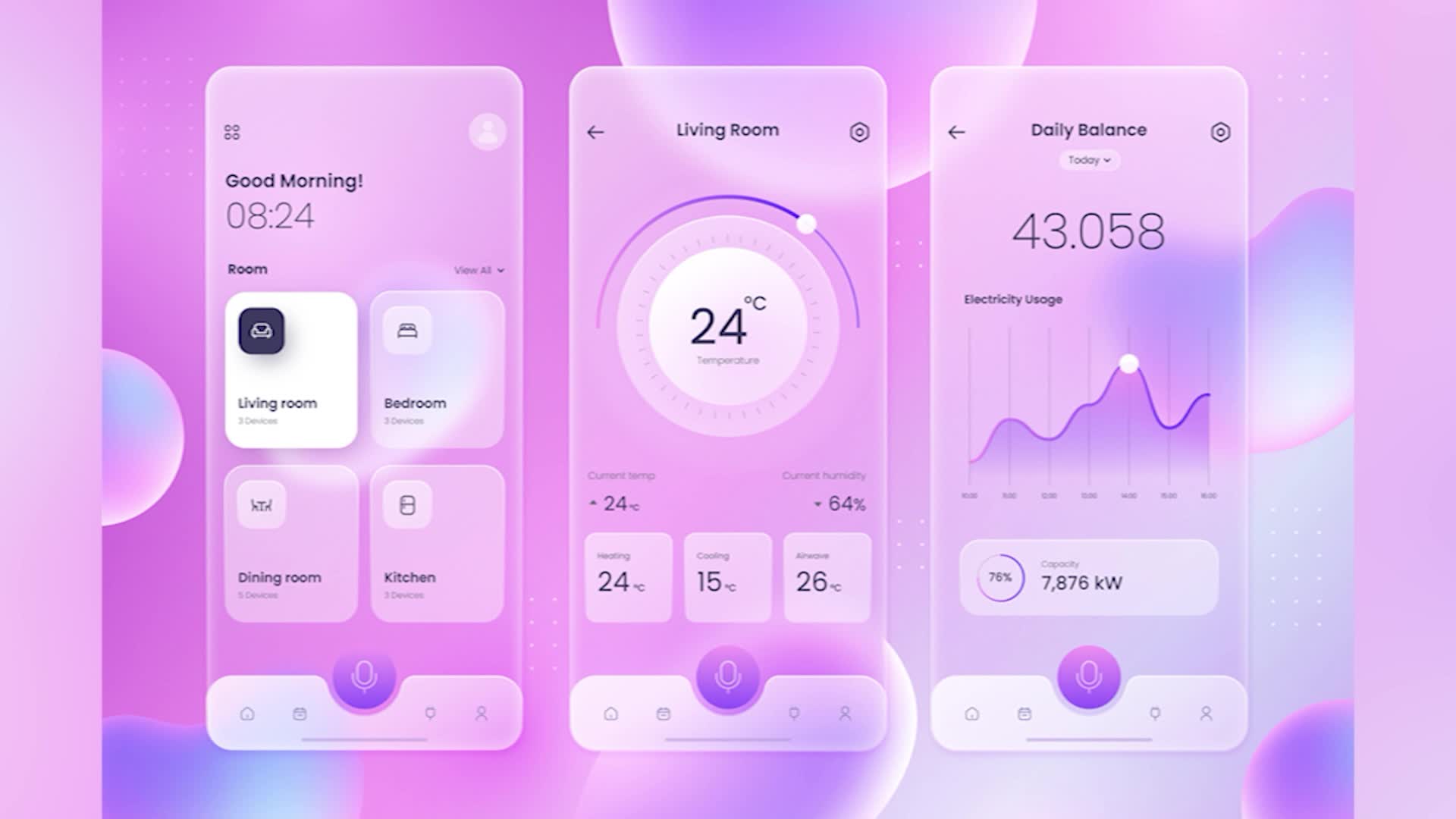 新拟态APP磨砂玻璃UI界面设计作业模板AI素材