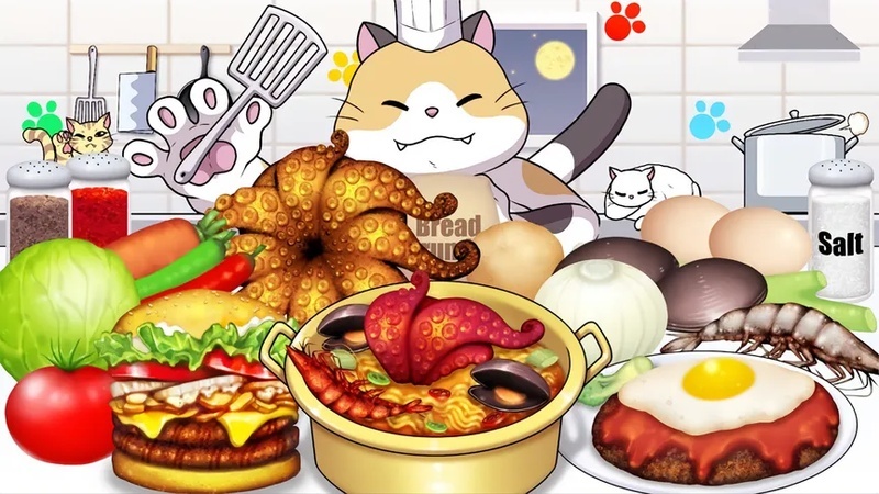 美食动画:料理猫王的厨房烹饪挑战,展示惊人的花式制作过程!