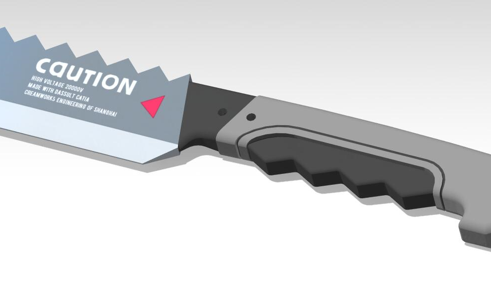 用CATIA建模一把绝区零里的刀_Part.2_贴图首试