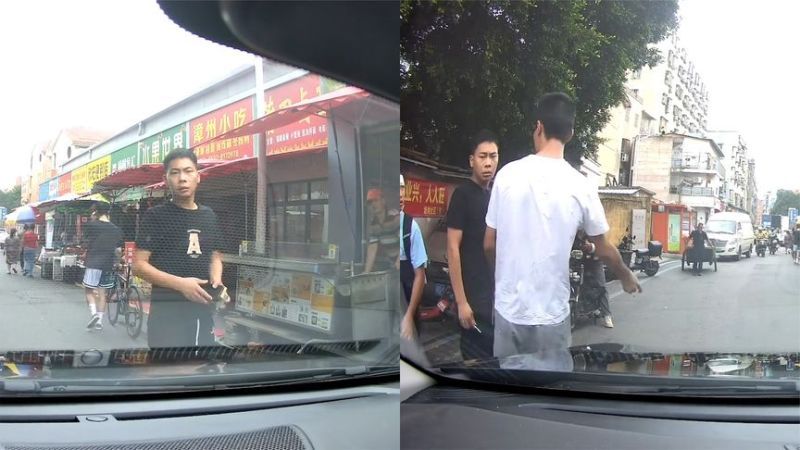 男子开车时撞到行人,见其发怒立马下车道歉,一举动对方怒气全消