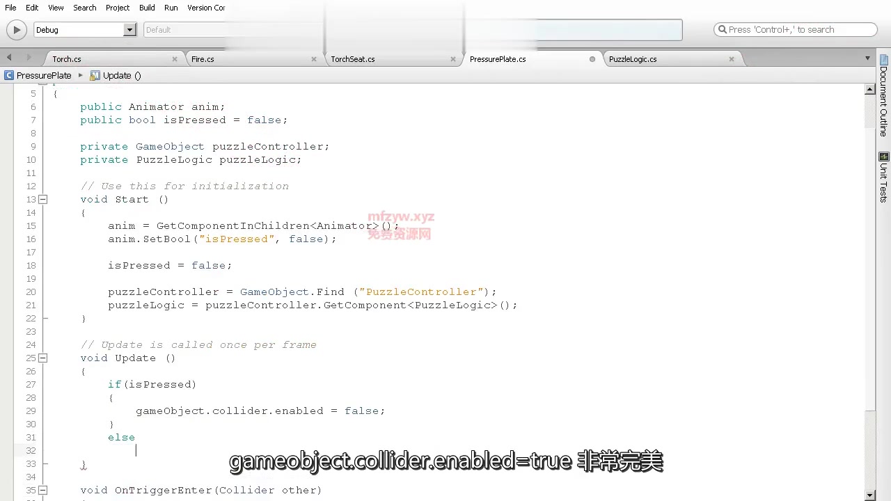 第52期中文字幕翻译教程《Unity动作冒险解谜游戏制作视频教程》
