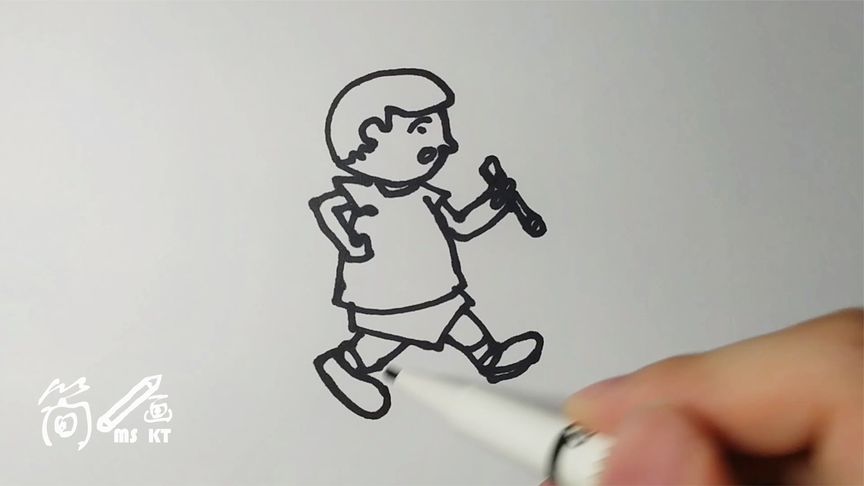 简笔画:(马拉松)接力
