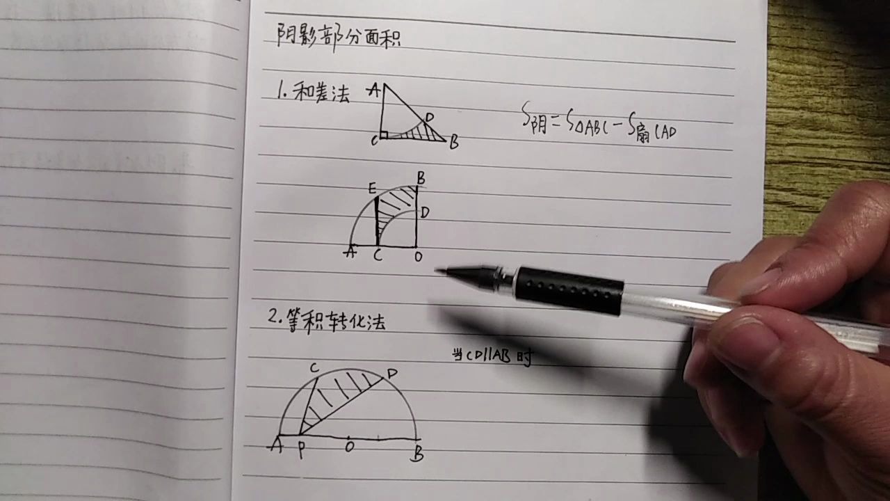 圆阴影面积常用方法