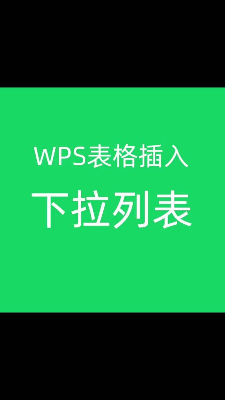 WPS表格表格里面插入下拉列表