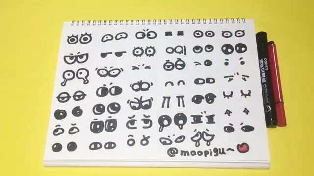 简笔画眼睛的42种画法,平时画人物简笔画都能用到哦