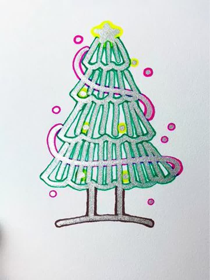 八个1画圣诞树,超级简单,跟我学起来#儿童简笔画 #亲子简笔画 #育儿...