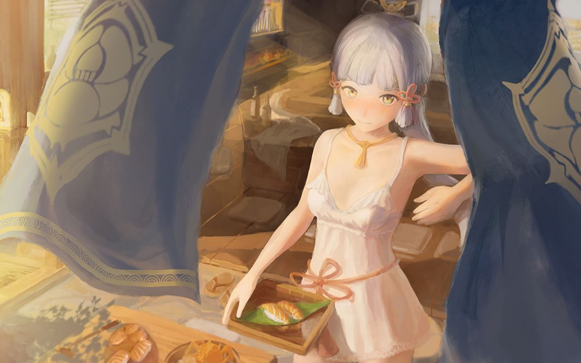 【原神绘画】夕阳下绝美的神里绫华