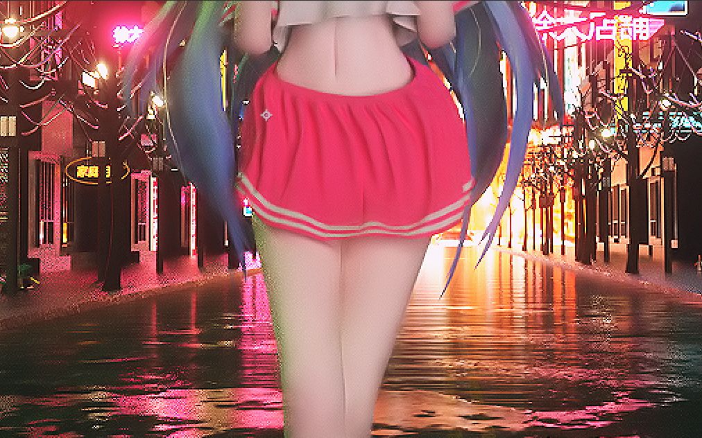 【布料解算/CG渲染向/C4D】霓虹灯下的miku格外耀眼