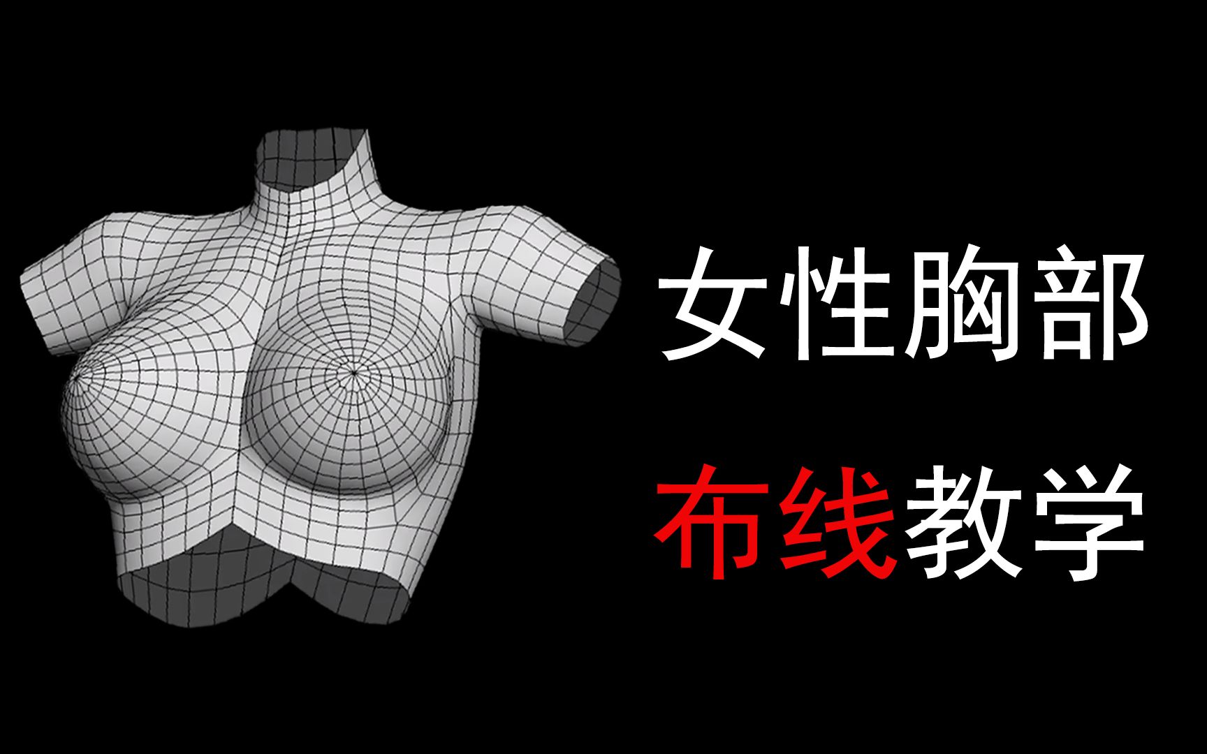 未成年禁止入内,手把手教你做女性胸部!3dmax人物建模-胸部结构布线...