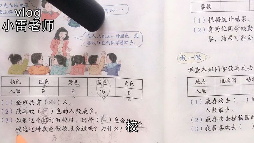 二年级下册数学—数据的收集与整理。为啥选最多,不合适?