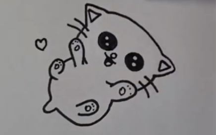 可爱小猫咪-10秒简笔画
