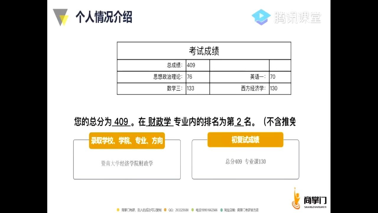 【暨南大学】专业课130/数学133/总分409/总排名top2上岸学姐分享...
