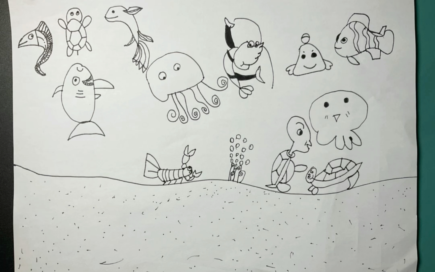 海洋世界儿童简笔画