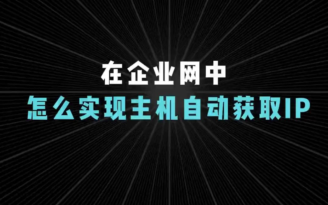 在企业网中,怎么实现主机自动获取IP?【1分钟网络】