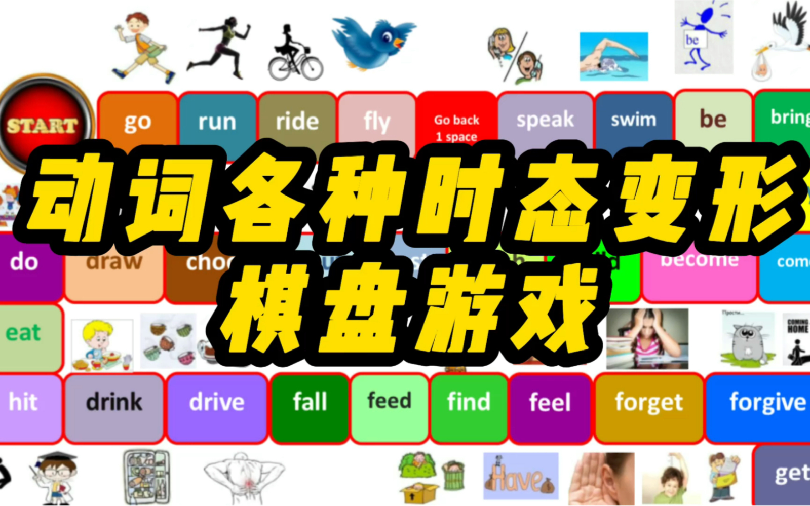 动词各种时态变形棋盘游戏