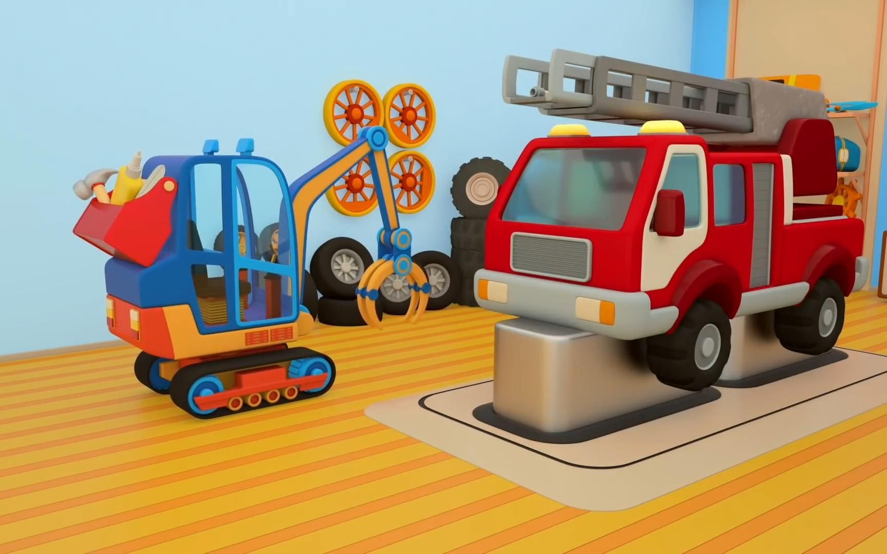 宝宝认识工程车颜色 工程车动画片 早教启蒙视频