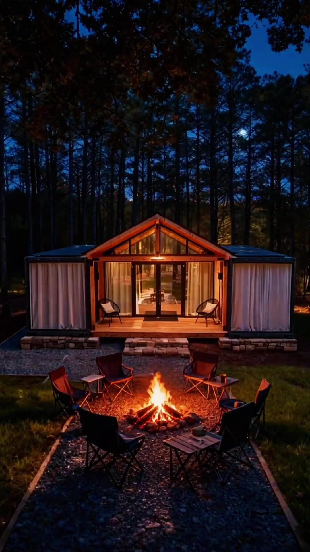 ...加个三角顶直接美成森林里的日落取景框ߌ�两室一厅带厨卫,推门...