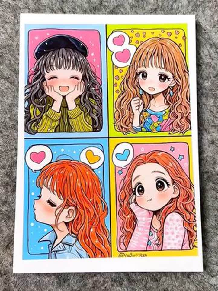 卡通人物画好可爱呀,90张素材可以画一年了~ 卡通半身人物1-2-3,每套...