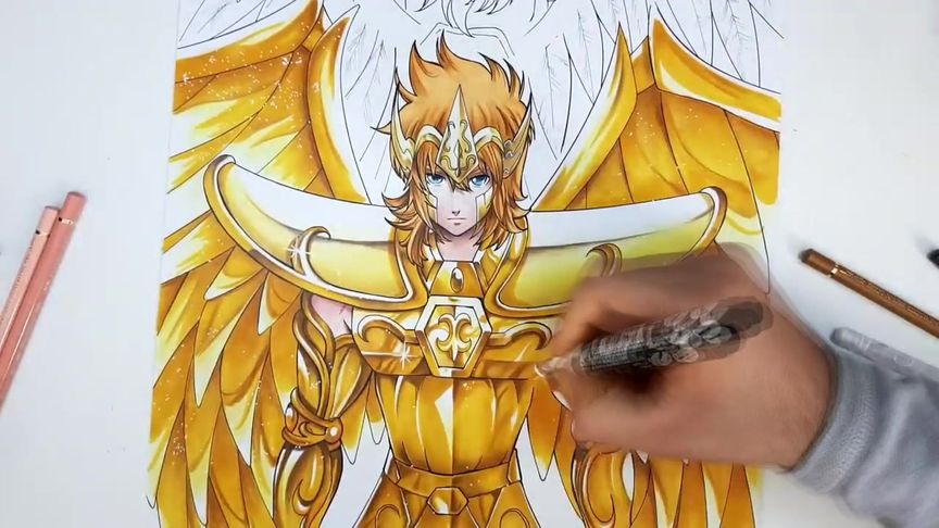 漫画大神手绘圣斗士星矢黄金射手座!