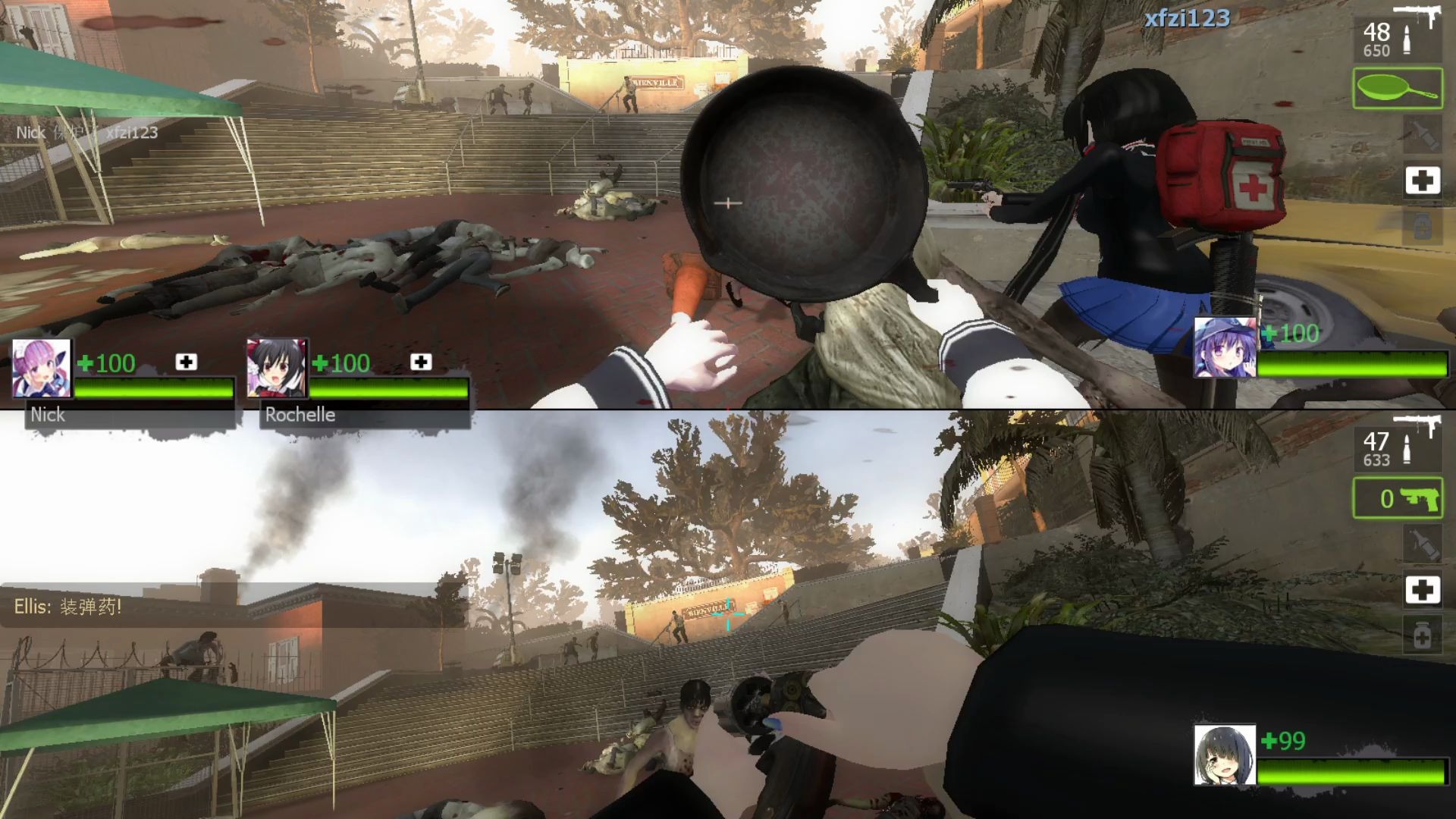 【xfzi】求生之路2 分屏玩是什么体验 附加设置教程