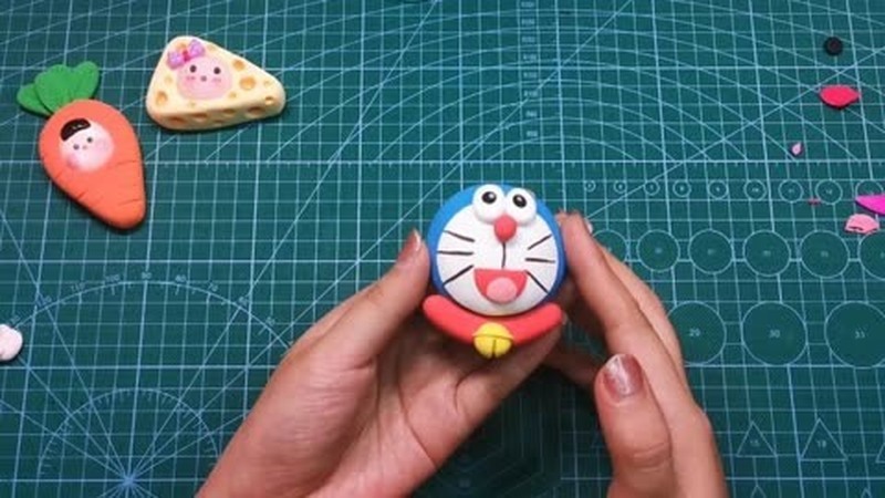 自制哆啦A梦冰箱贴,超轻粘土手作太有意思了,粘土入门教程来了